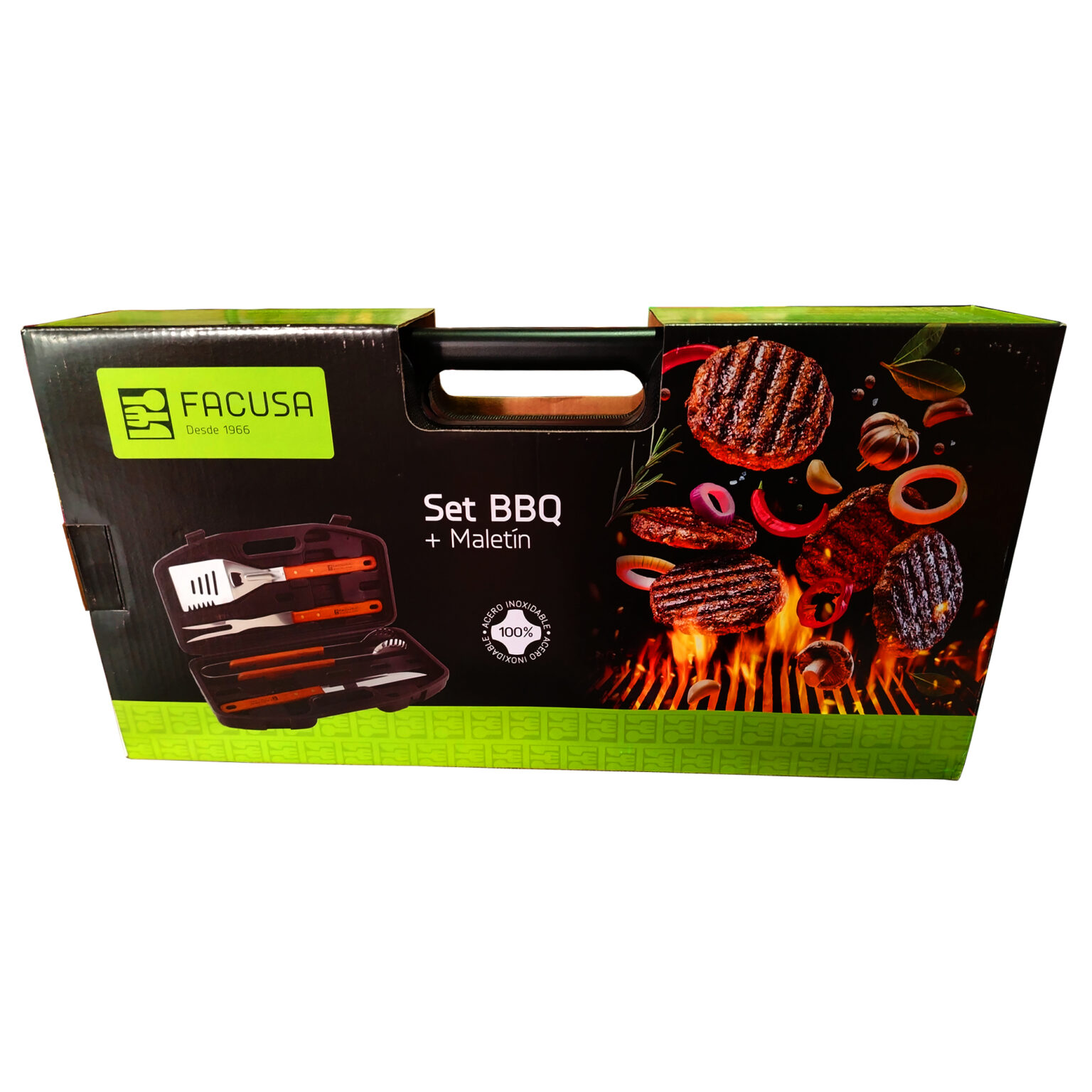 Set De Utensilios Parrillero X 04 Bbq Con Maletín Plastico FACUSA ...